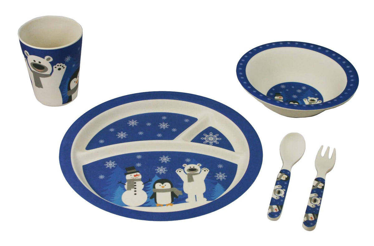 Bamboo Kids 5 Piece Holiday Fun Dinnerware Set | Bamboo Studio