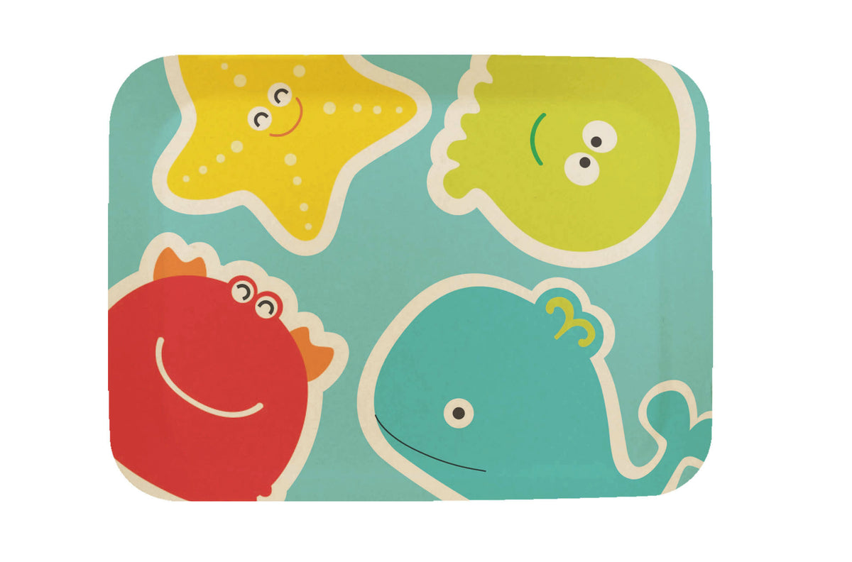 Bamboo Kids Sea Creatures 9.5" Tray 4 Count Set | Bamboo Studio